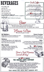 CURRENT MENU | Quinn's